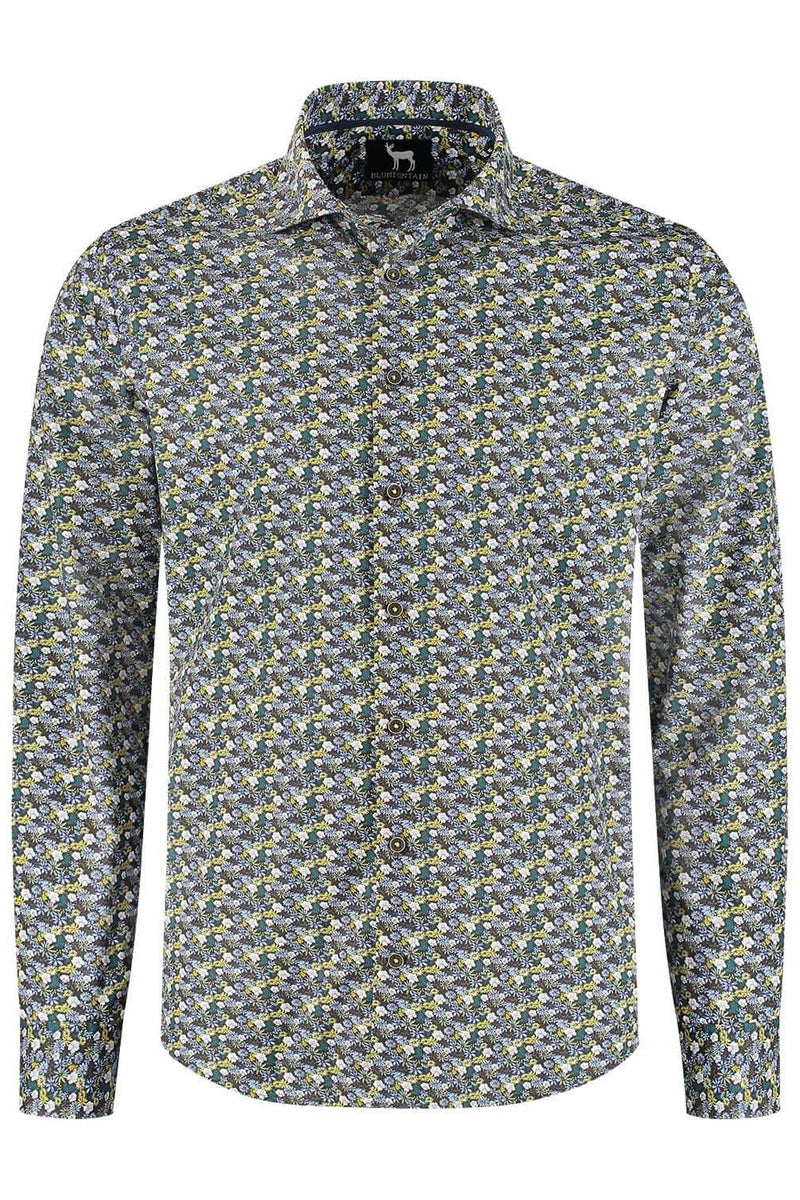 Overhemden Floral groen - Ademend Katoenen Comfort – GENTS