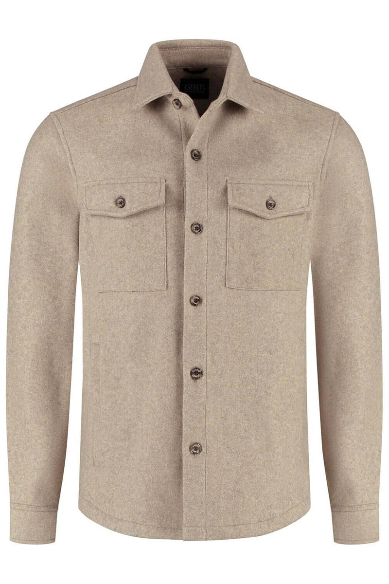 Overshirt beige - Elegante Lange Mouwen Overshirt – GENTS